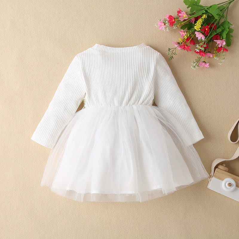 Beautiful White Baby Occasion Dress With Flowers Baby Floral - Etsy