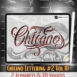 Chicano Tattoo Lettering #2 Vol. 3 Brushset for Procreate, on Ipadpro ...