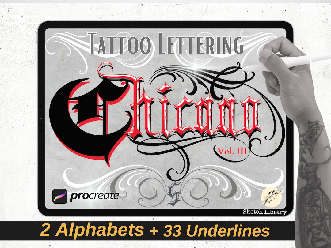 Chicano Tattoo Letters Vol3, Brushes for Procreate on Ipadpro, Ipad ...