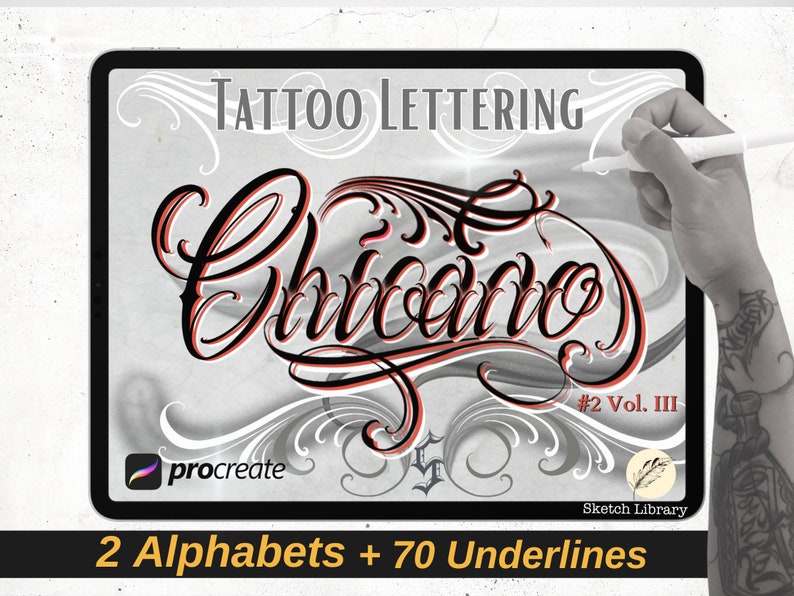 Chicano Tattoo Lettering 2 Vol. 3 Brushset for Procreate, on Ipadpro ...