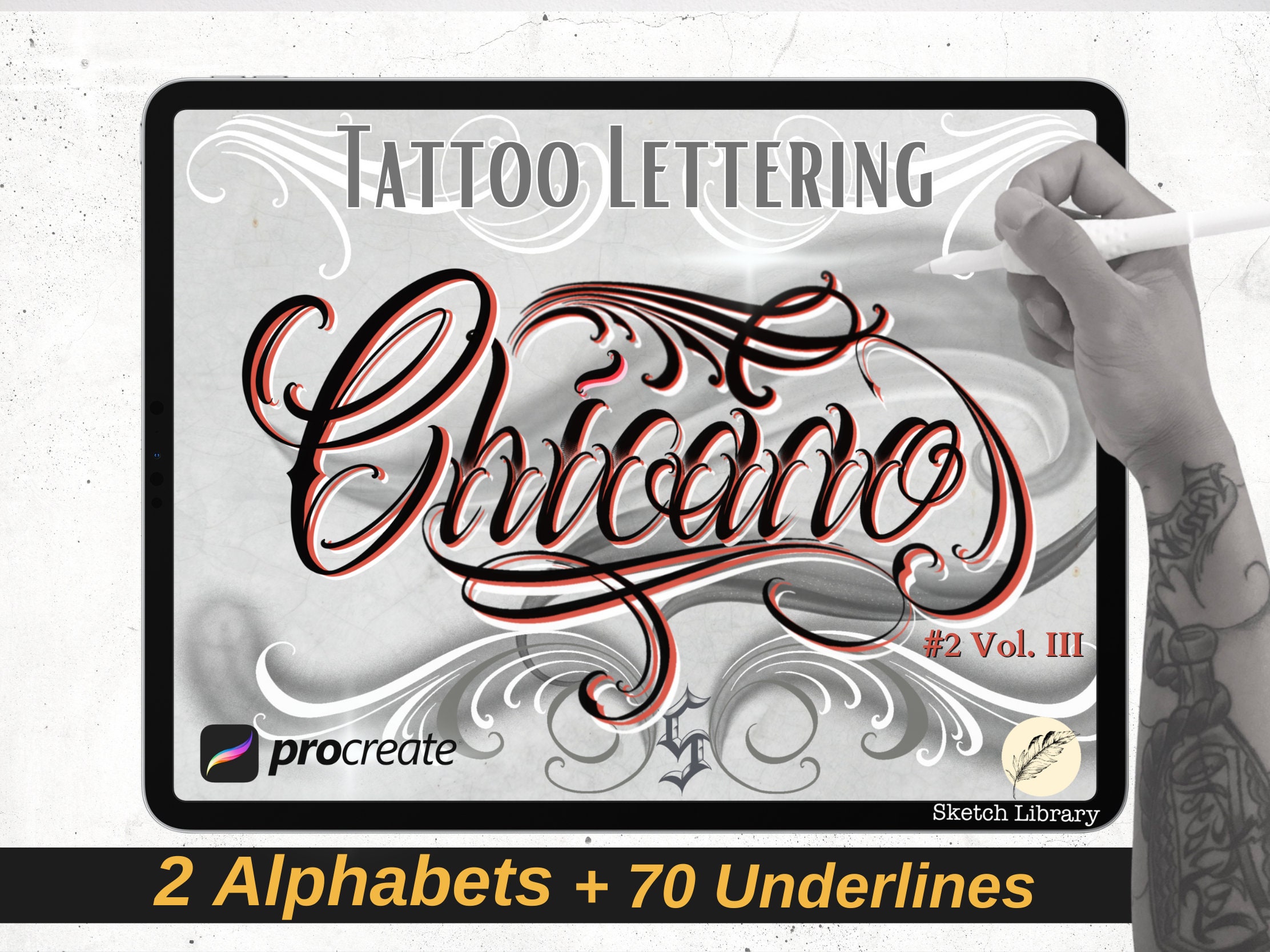 Chicano Tattoo Lettering #2 Vol. 3 Brushset for Procreate, on Ipadpro ...