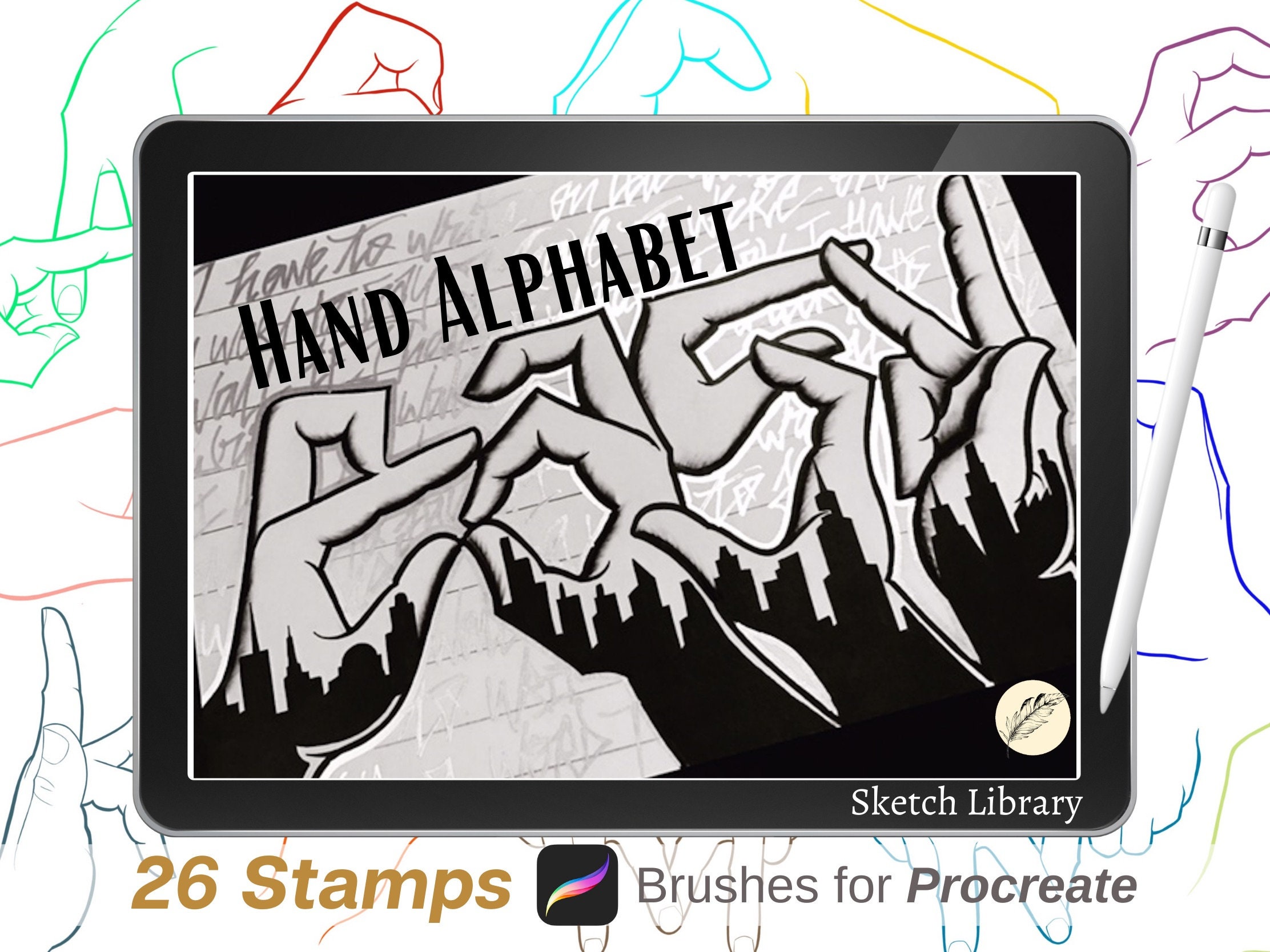 GRAFFITI PACK, X 7 Alphabet ~ Fonts // Vol.1 // 182 Letters Stamps for ...
