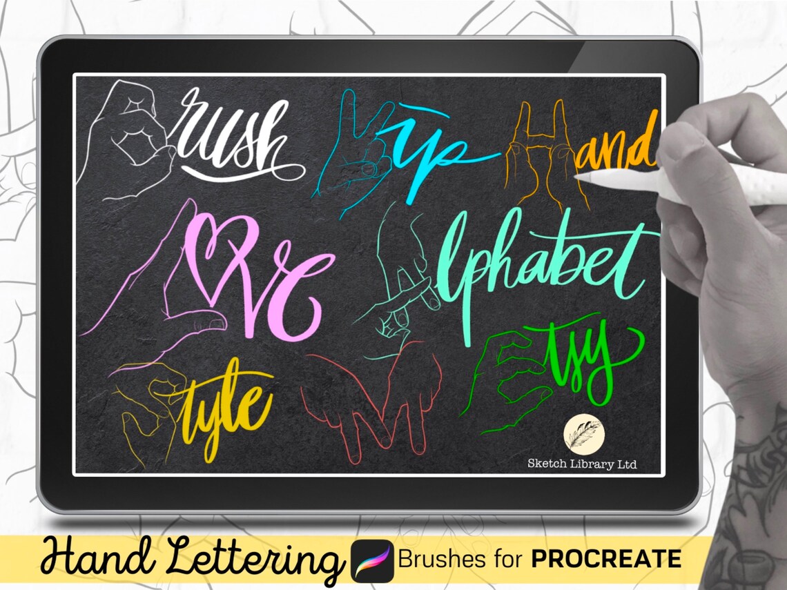 Hands Calligraphy Brushes & Stamps Procreate Creation Tool - Etsy