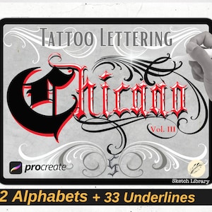 11 Alphabets & Volutes Brushes, Chicano Brush Pack Vol.3 for Procreate ...