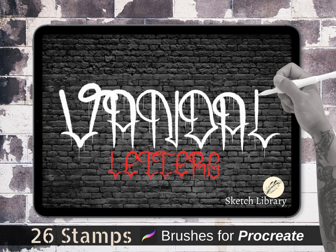GRAFFITI PACK, X 7 Alphabet ~ Fonts // Vol.1 // 182 Letters Stamps for ...