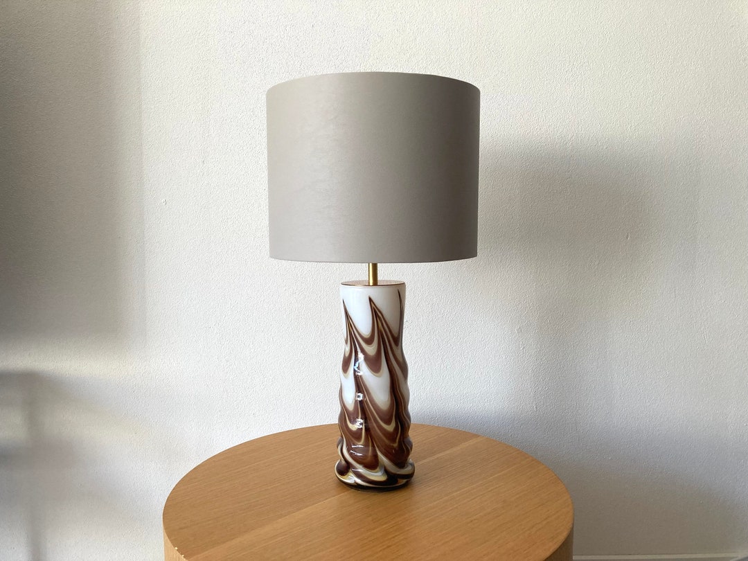 Carlo Moretti Swirl Table Lamp With New Handmade Shade of Air - Etsy