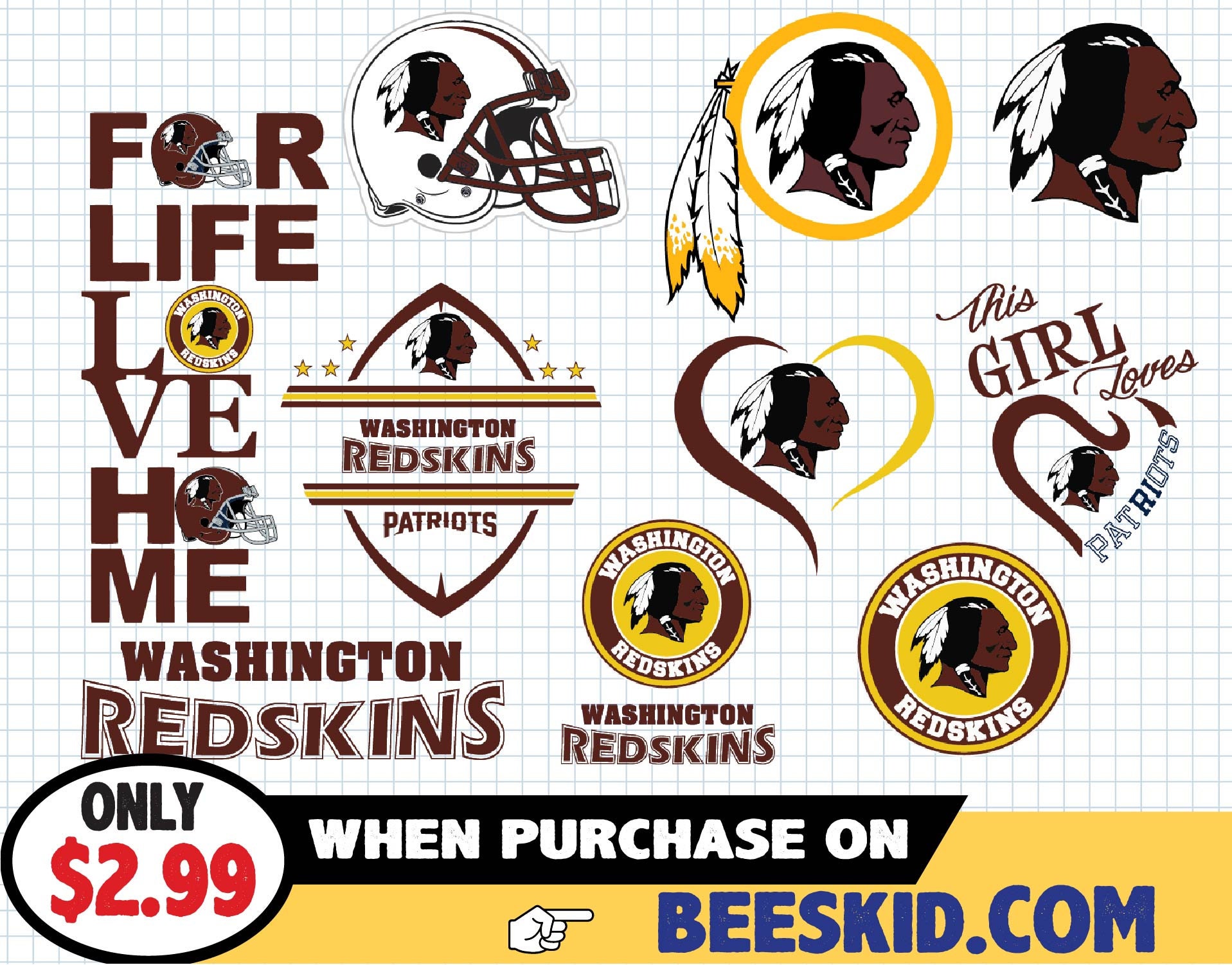 Washington-redskins-svg Clipart Bundle N F L Teams N-FL - Etsy