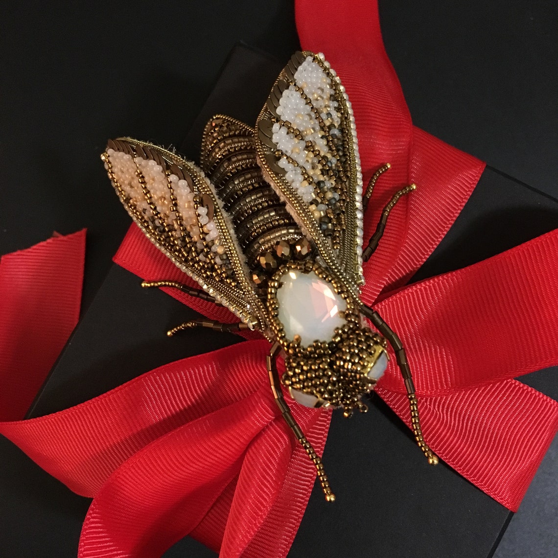 Fly beaded brooch pin handmade beaded jewelry insect brooch | Etsy