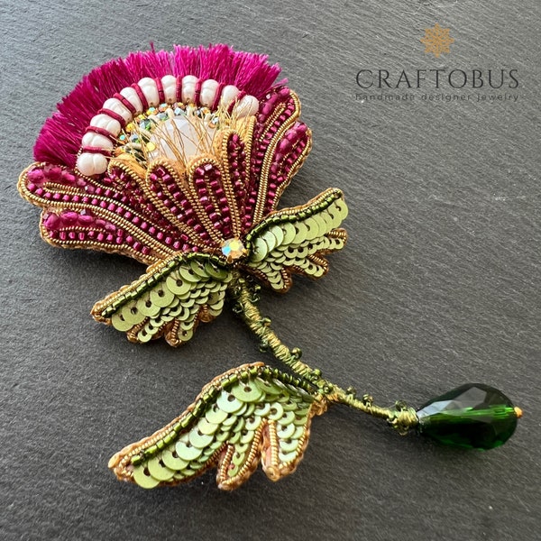 Beaded Brooch - Etsy