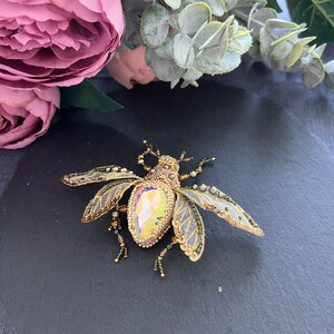 Insect Unique Brooch Handmade, Beetle Embroidered Brooch, Bug Brooch ...