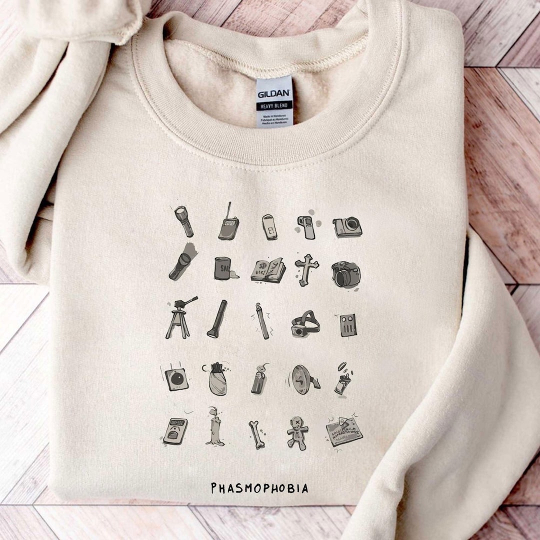 Phasmophobia Items Sweatshirt, the Sanity Pills, Video Game Sweatshirt ...