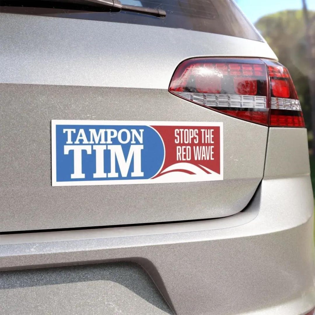 Tampon Tim Stops the Red Wave Car Bumper Magnet - Etsy