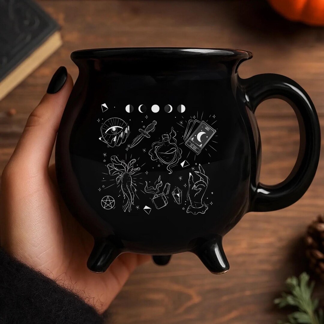 Witch Elements Cauldron Mug, Witch Mug, Halloween Mug, Witch Cauldron ...