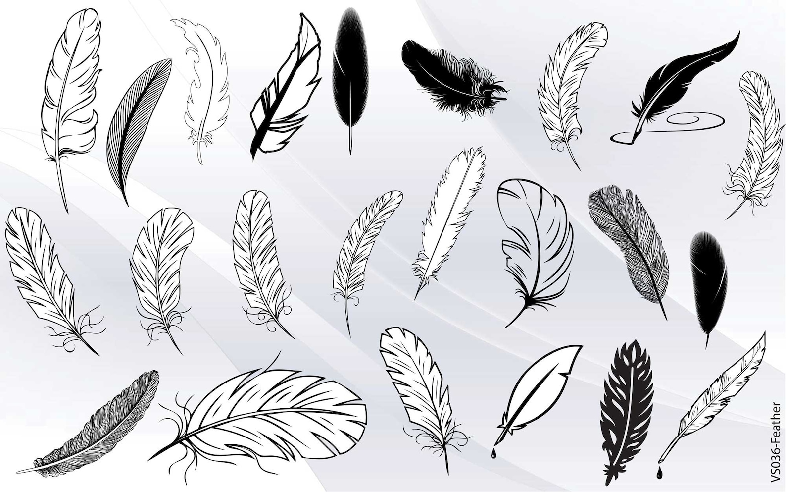 42 Plume SVG Plume Clipart Illustration de plume Dessin de | Etsy