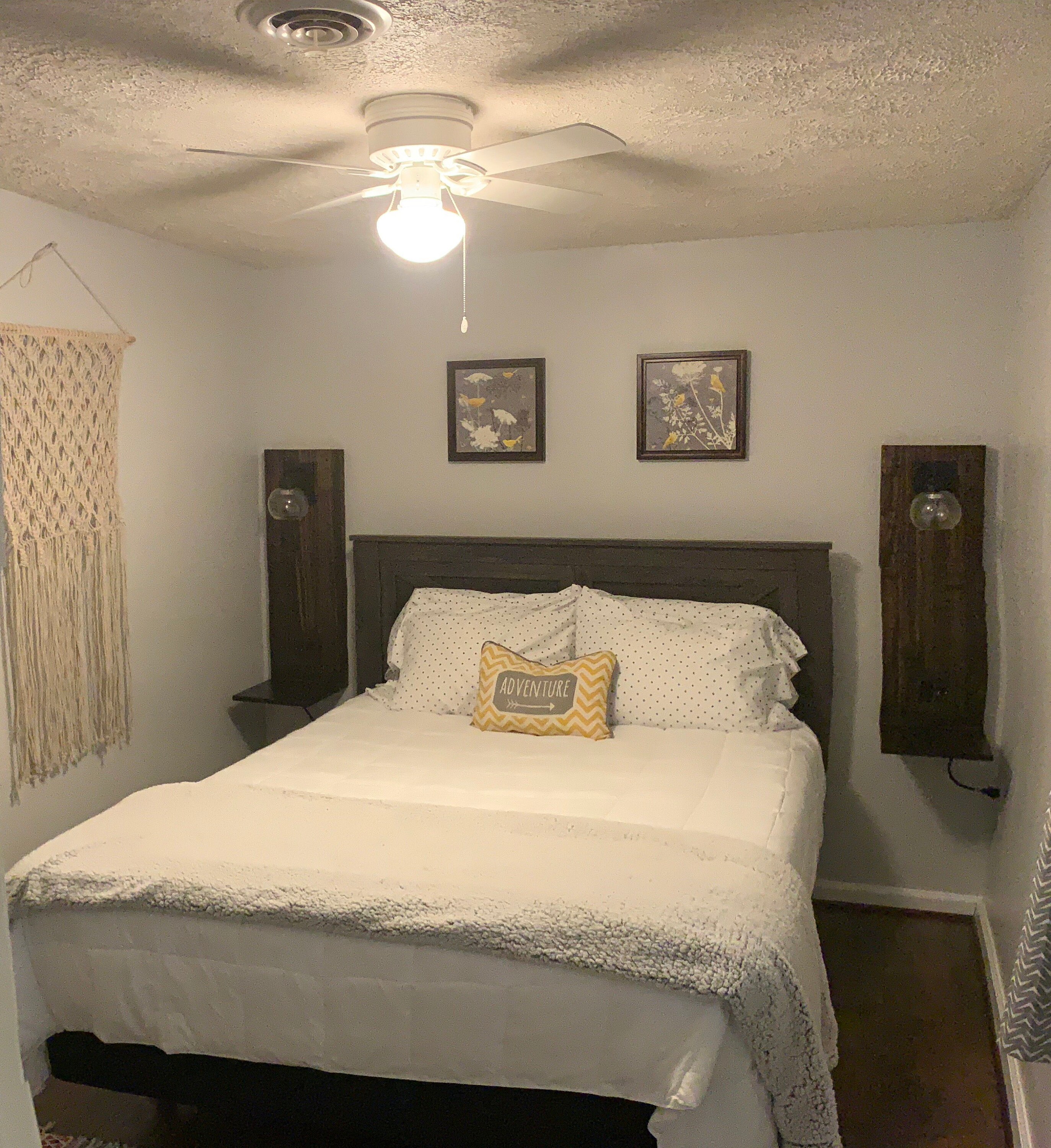 Floating nightstand with outlet store