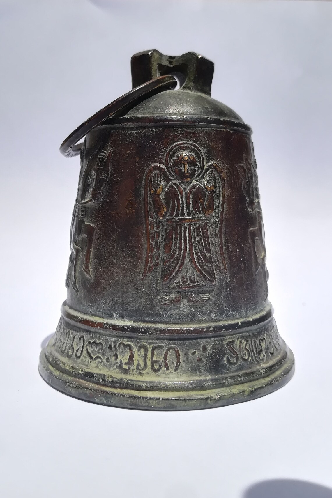 Vintage Bell, Aging Bronze Bell, Monastery Bell With Georgian ...