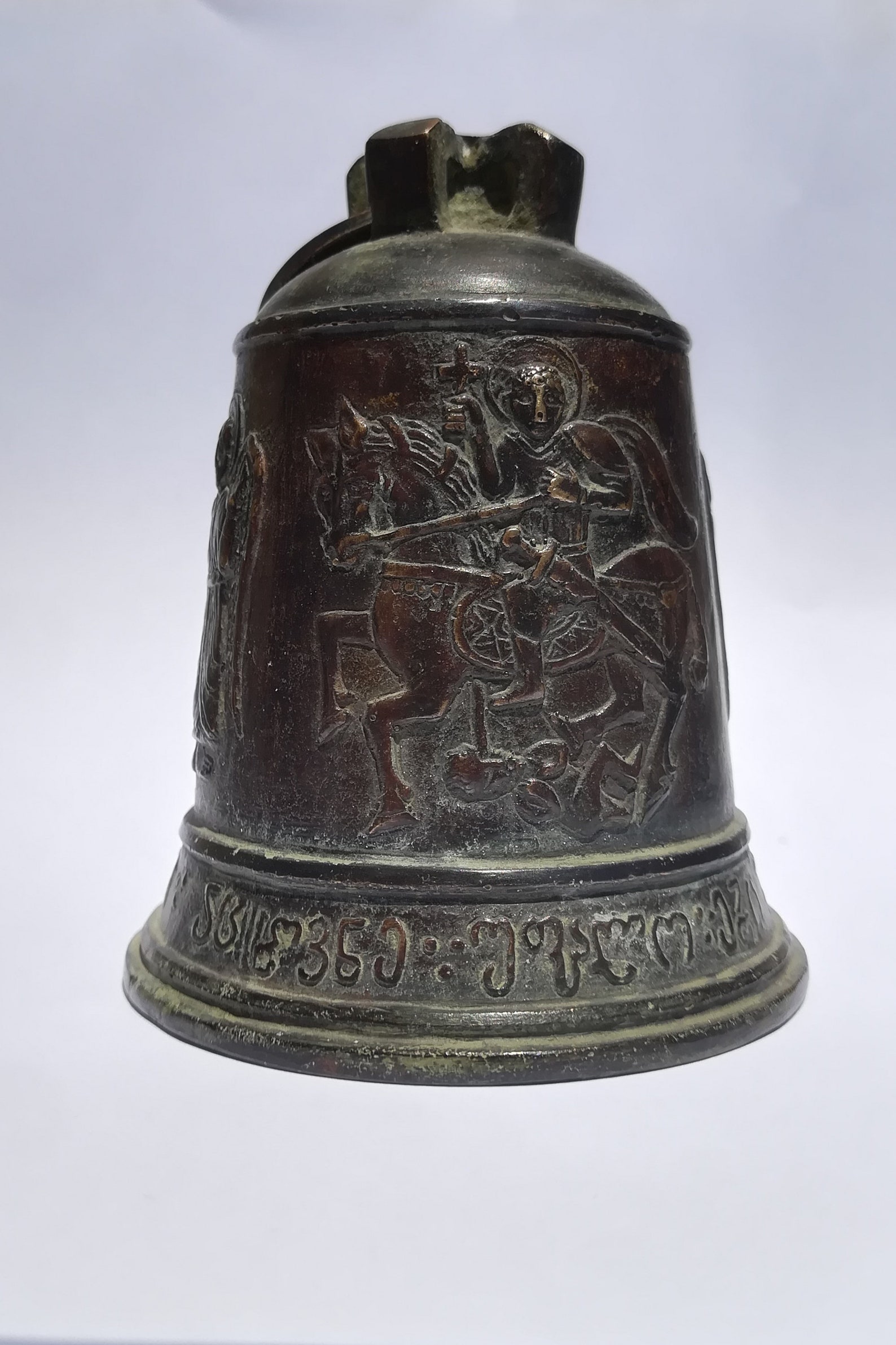 Vintage Bell, Aging Bronze Bell, Monastery Bell With Georgian ...