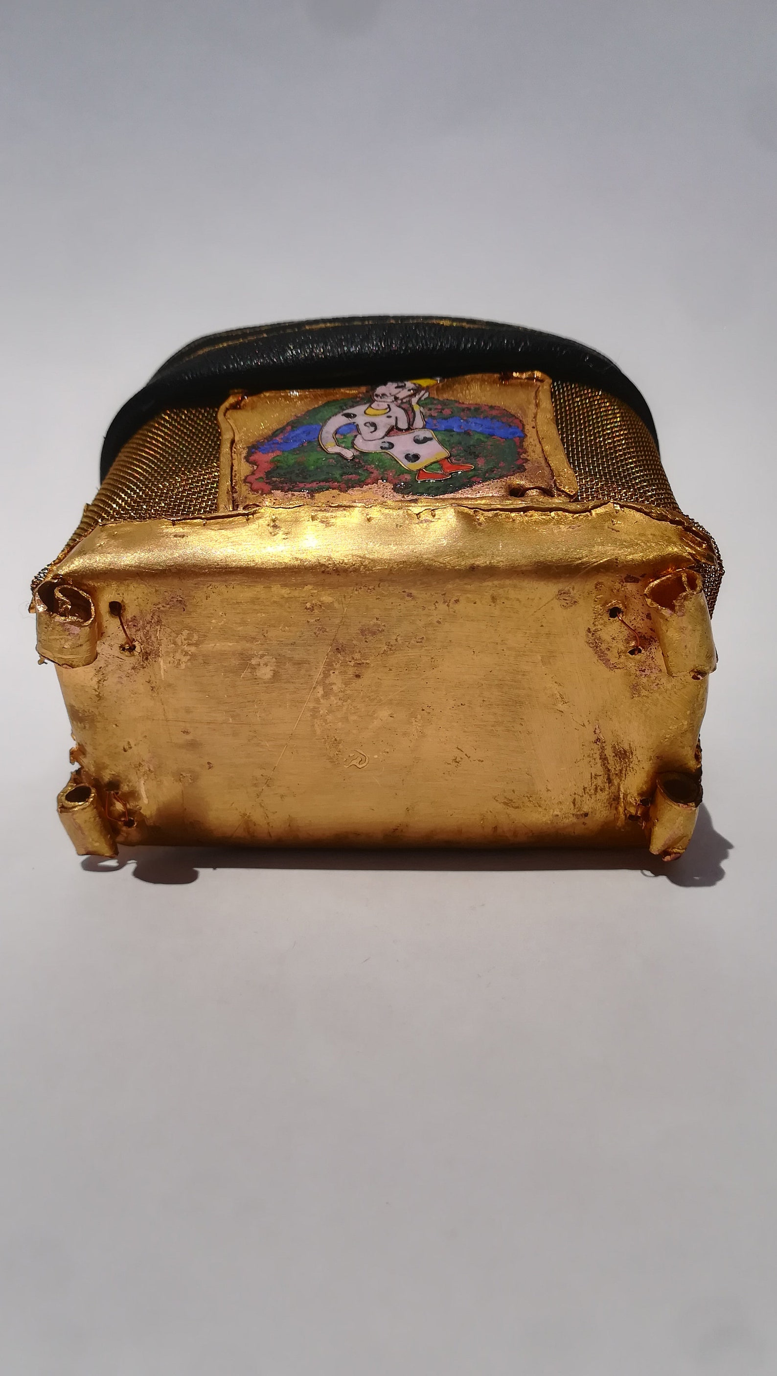 Gold Plated Copper, Brass Net Chest, Chest With Precious Stone, Enamel ...