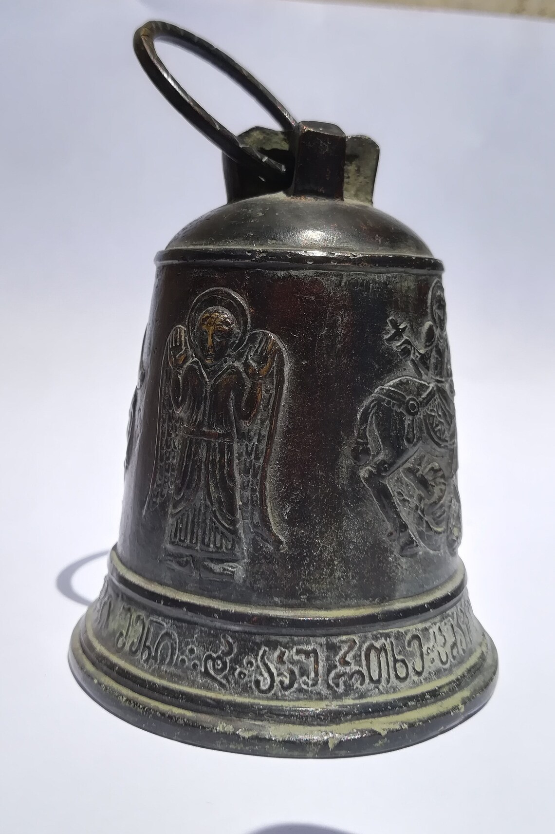 Vintage Bell, Aging Bronze Bell, Monastery Bell With Georgian ...