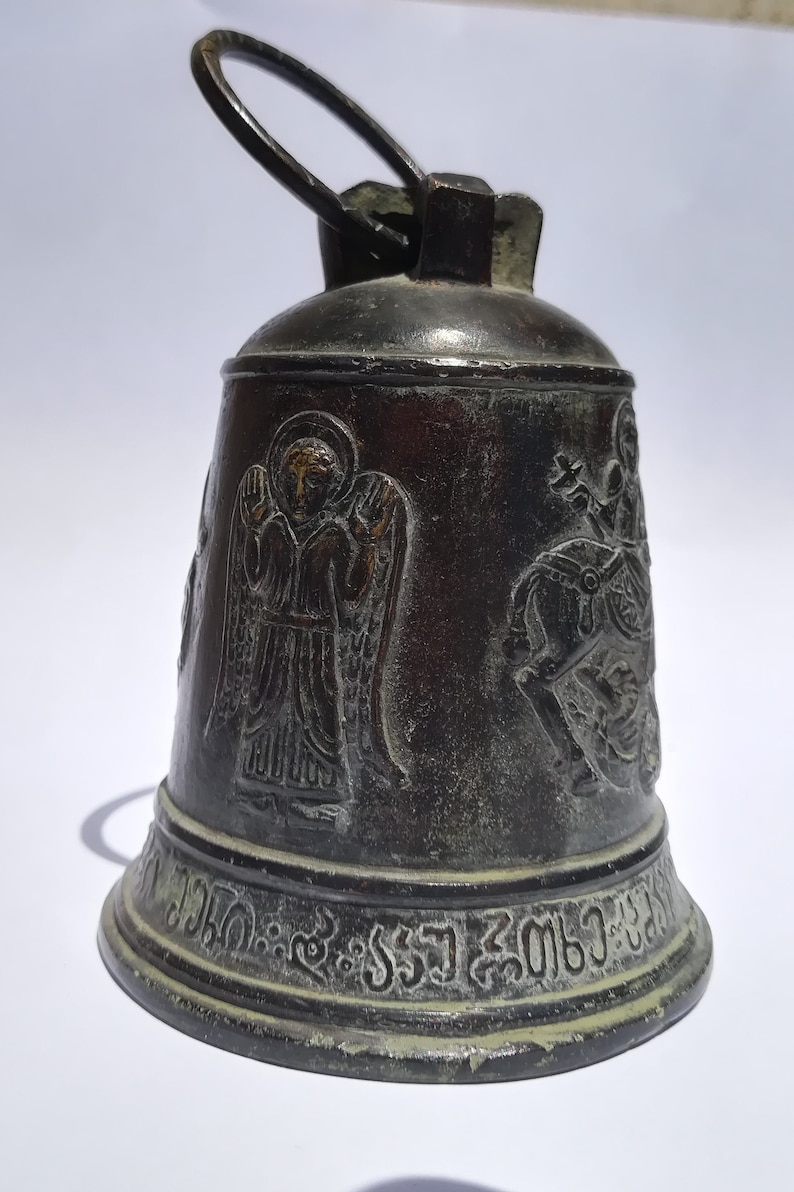 Vintage Bell, Aging Bronze Bell, Monastery Bell With Georgian ...