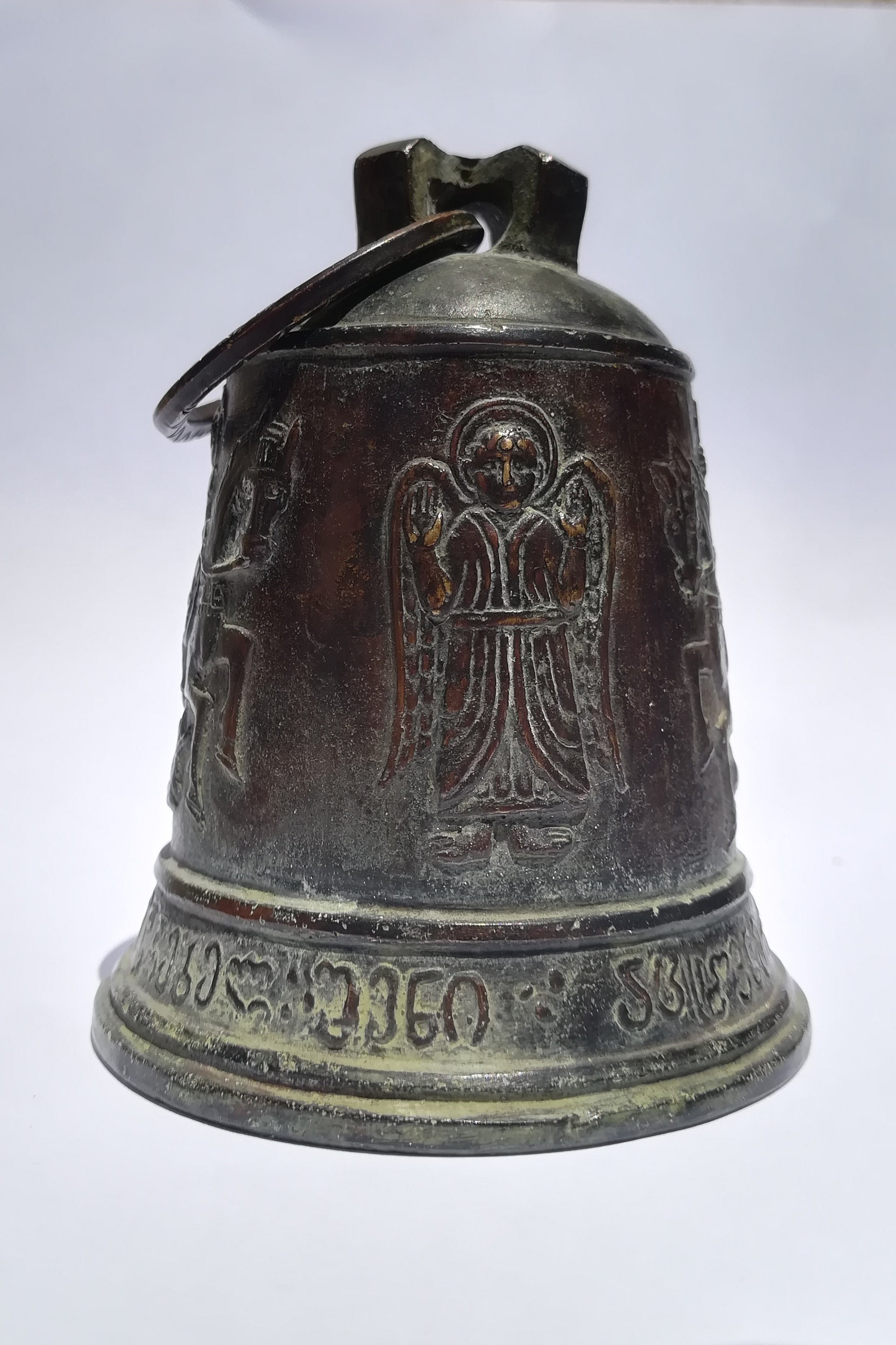 Vintage Bell, Aging Bronze Bell, Monastery Bell With Georgian ...