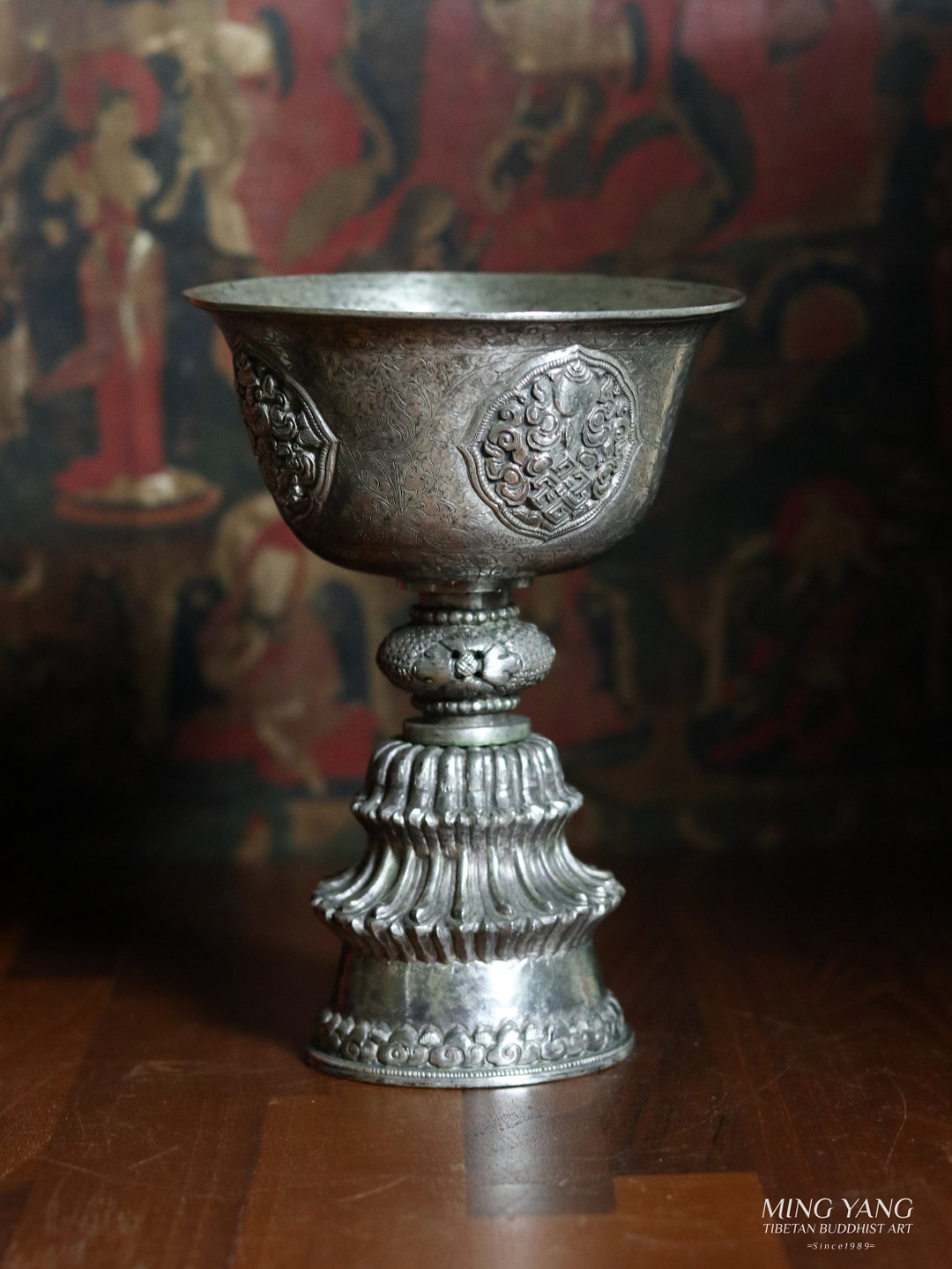Butter Lamp [3] - Tibetan Buddhist Ritual Offering (silver Gilt ...