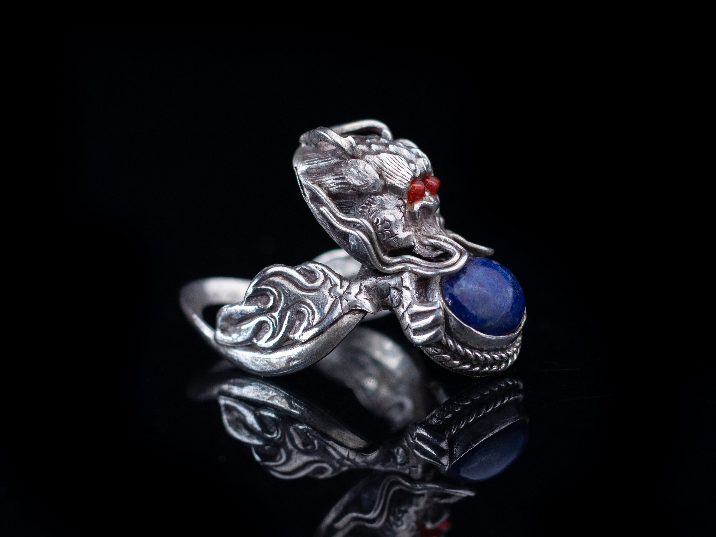 Nepali Vintage 925 Sterling Silber Drachen Ring kleine Größe | Etsy