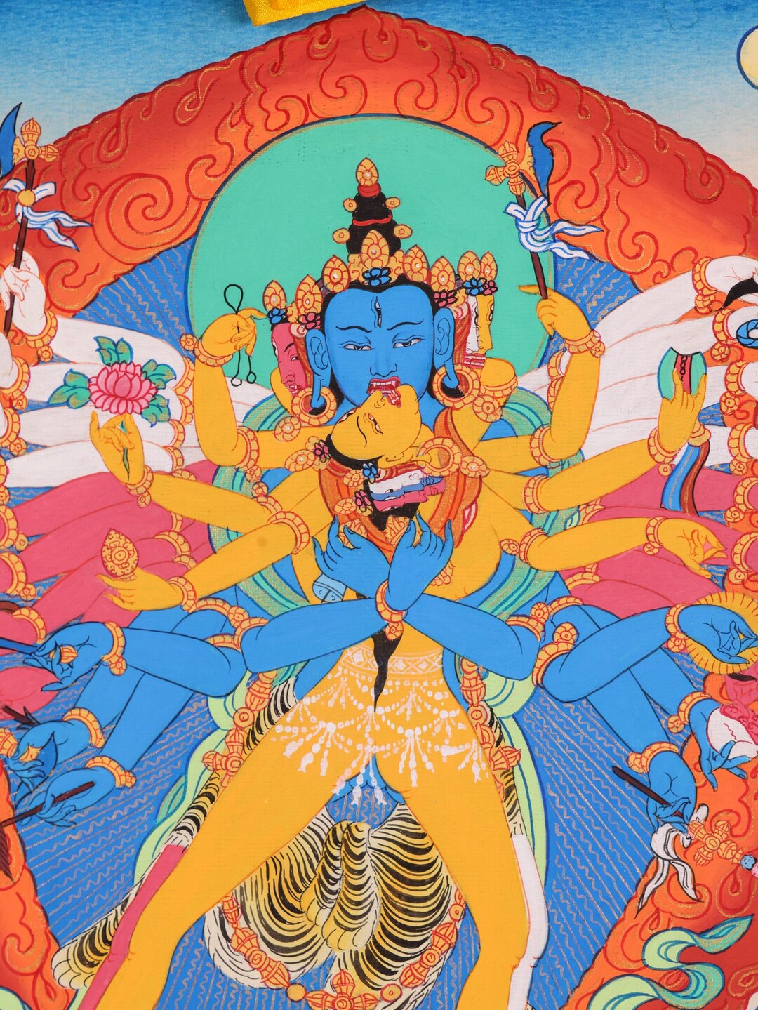 Kalachakra Thangka - Mini Tibetan Thangka With Sacred Symbols, Portable ...