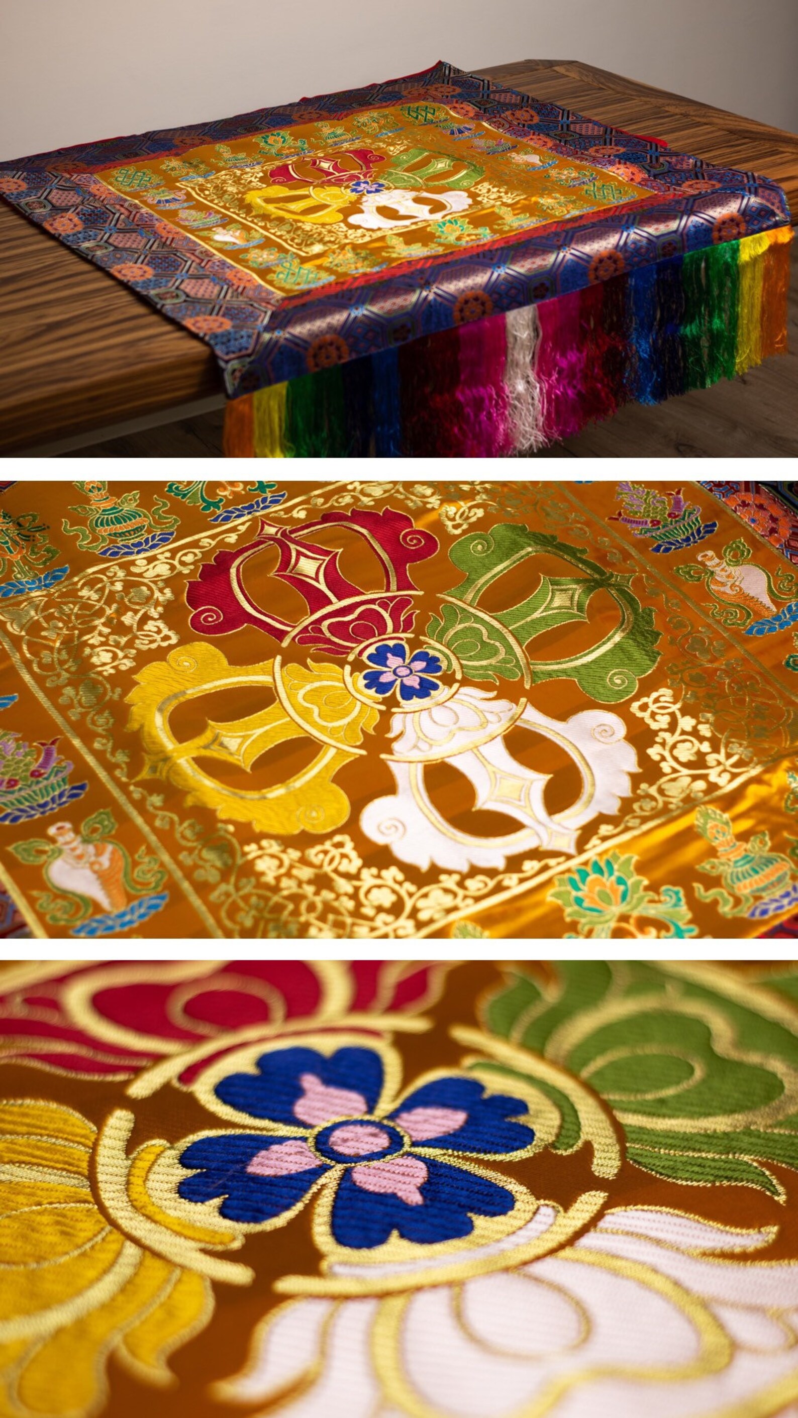 6 in 1 High Quality Tibetan Altar Cloth YELLOW Buddhist | Etsy