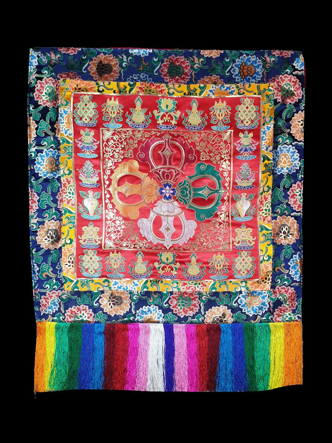 DD2 Tibetan Double Dorje Cloth RED Good Quality Cloth 100x100cm tibetan ...