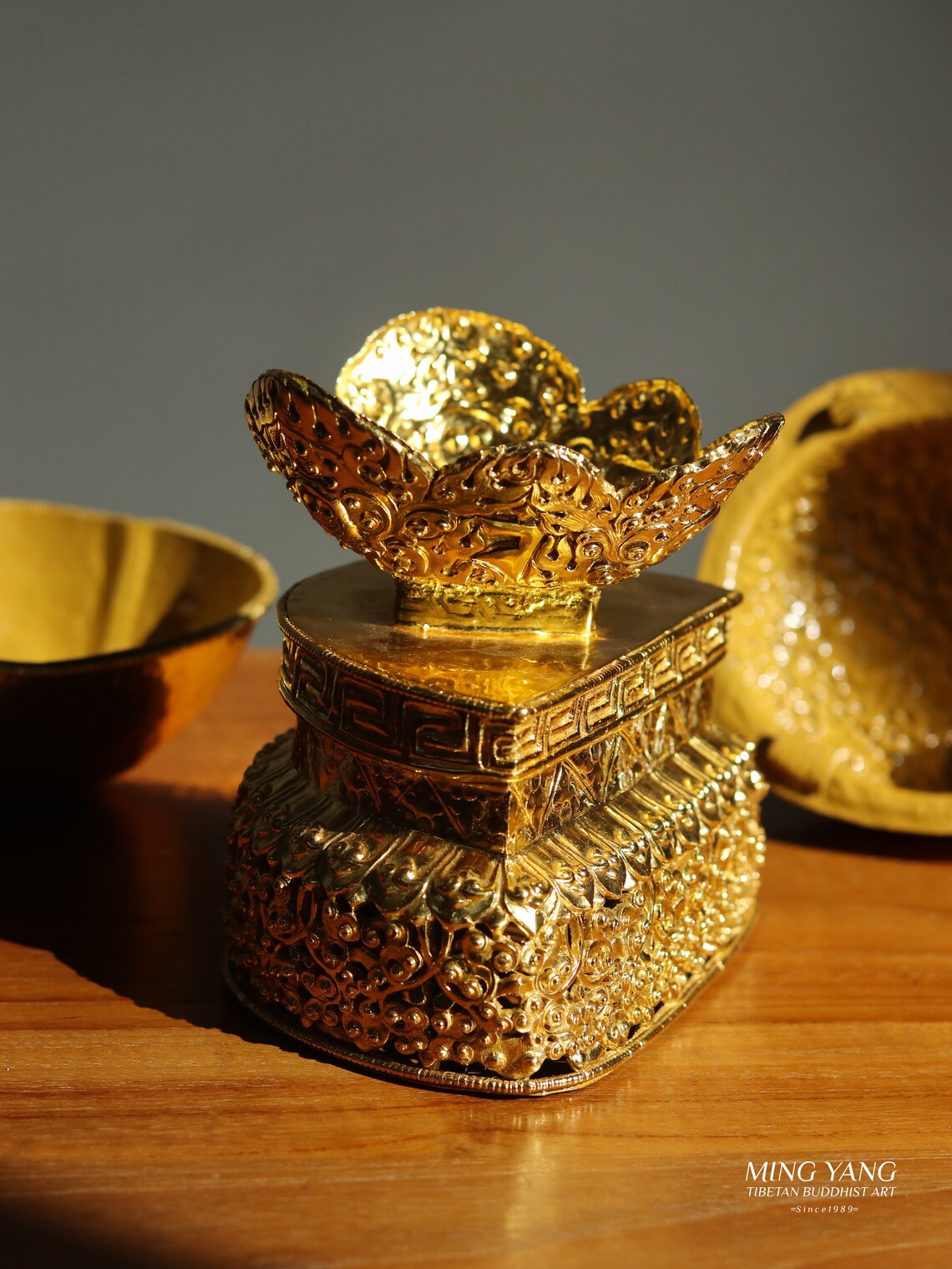 100% Handmade GOLD LEAF KAPALA One and Only tibetan Buddhist - Etsy