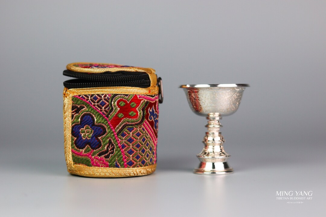 925 Sterling Silver Butter Lamp | With Auspicious Symbols Carving ...