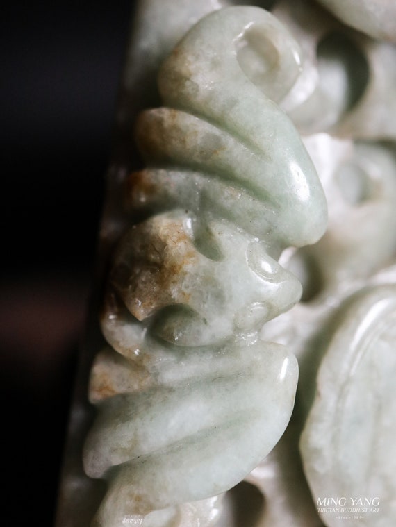 Jade Bat, Auspicious animal, Coin [10] Vintage Pendan… - Gem