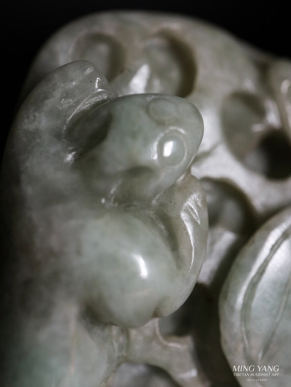 Jade Bat, Auspicious animal, Coin [10] Vintage Pendan… - Gem