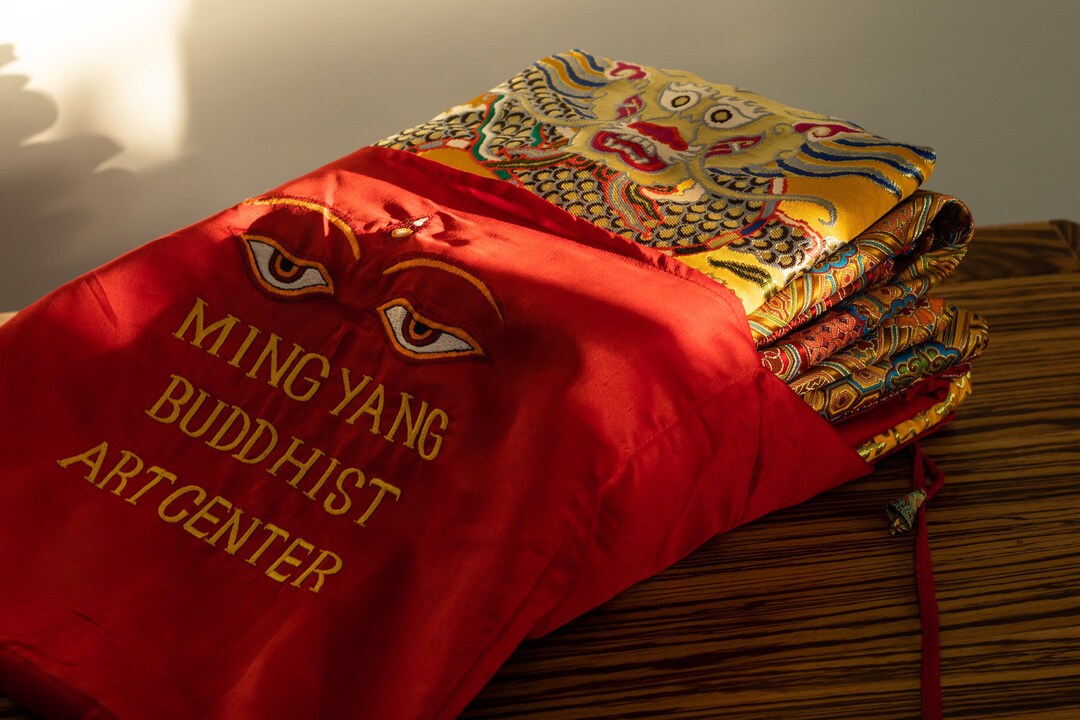 6 in 1 High Quality Tibetan Altar Cloth YELLOW Buddhist Decor Brocade ...