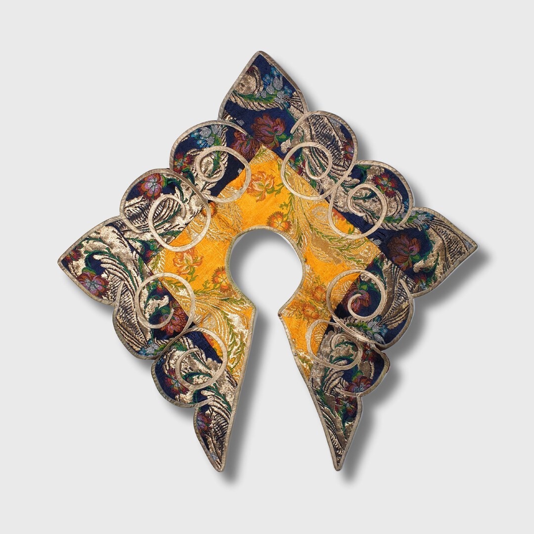 SALE, 139 Tibetan Buddhist Devil Dance Attire, Cham Dance Vintage Cloth, Yellow/ Navy 73x70cm - Etsy