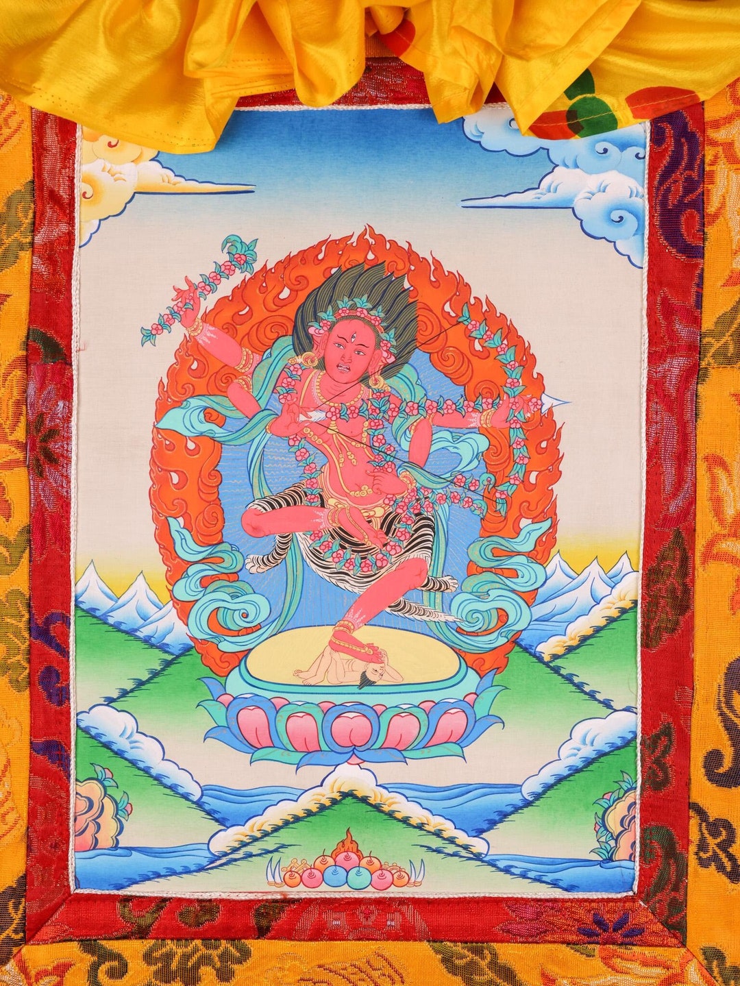 Red Goddess - Kurukulla Thangka - Bearer of the Vajra | Mini Tibetan ...