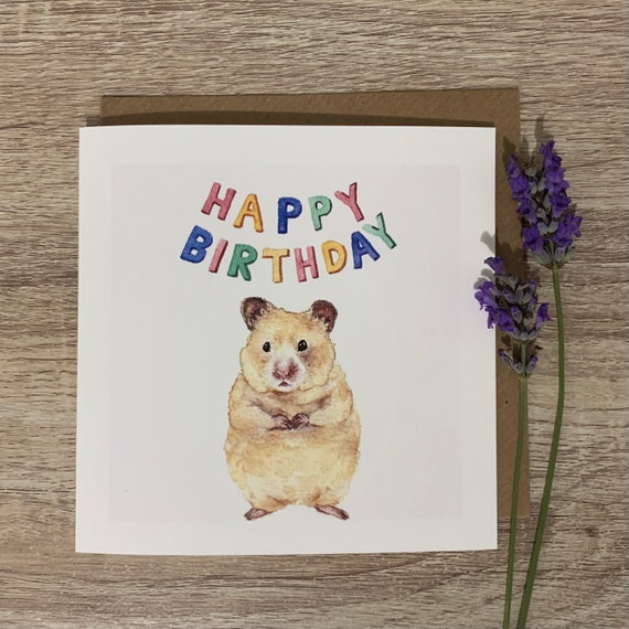 Hamster Birthday Banner Card | Etsy