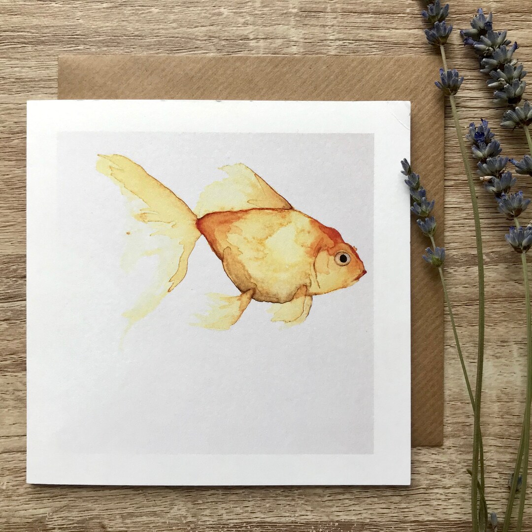 Goldfish Card - Etsy