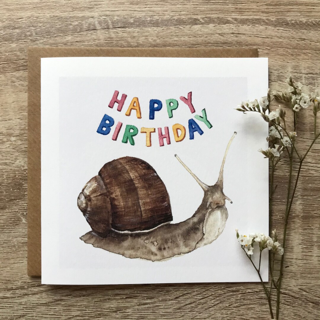 Snail Birthday Banner Card - Etsy