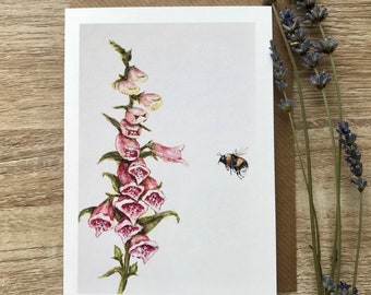 Foxglove Card | Etsy