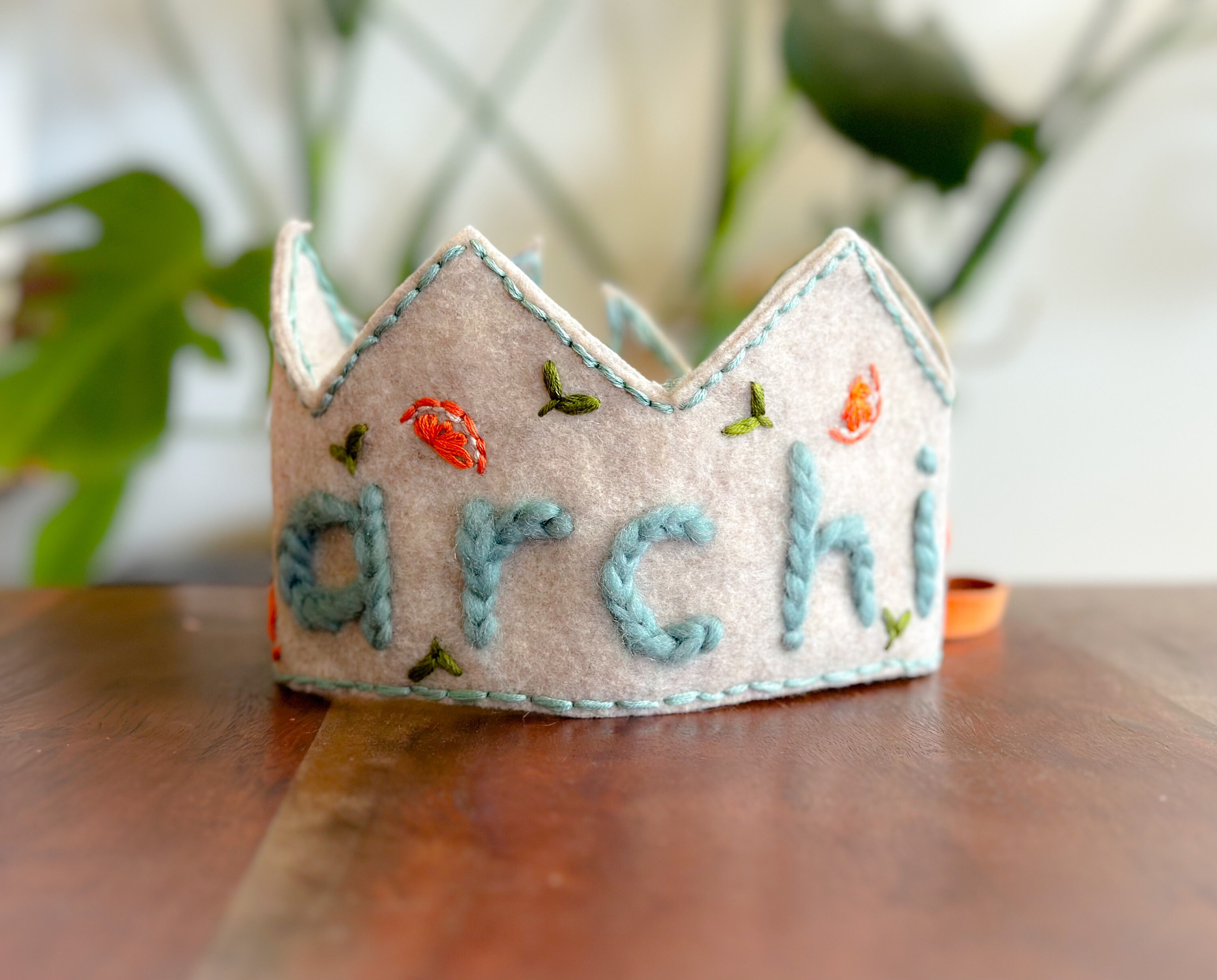 Handmade Felt Baby Name Crown Monogrammed Gift Custom Crown First ...