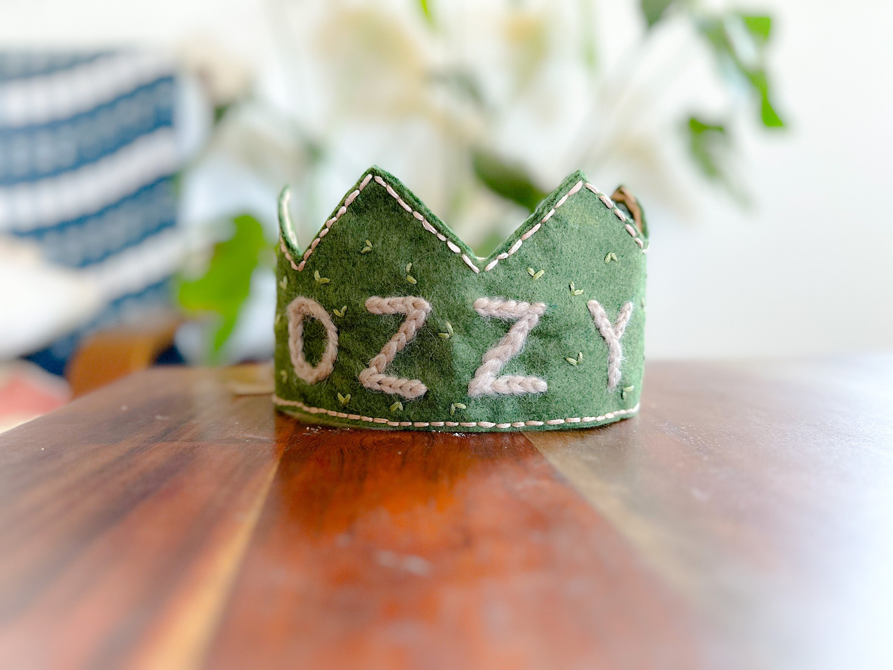 Handmade Felt Baby Name Crown | Monogrammed Gift | Custom Crown | First ...