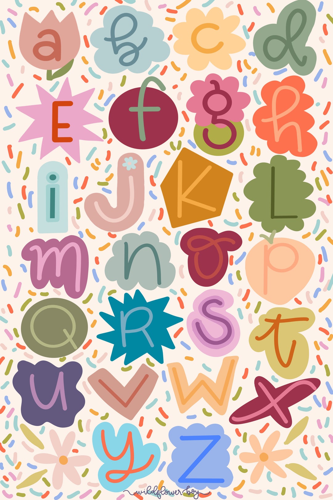 Colorful Alphabet Kids Print | Nursery Abc’s Print | Fun Alphabet ...