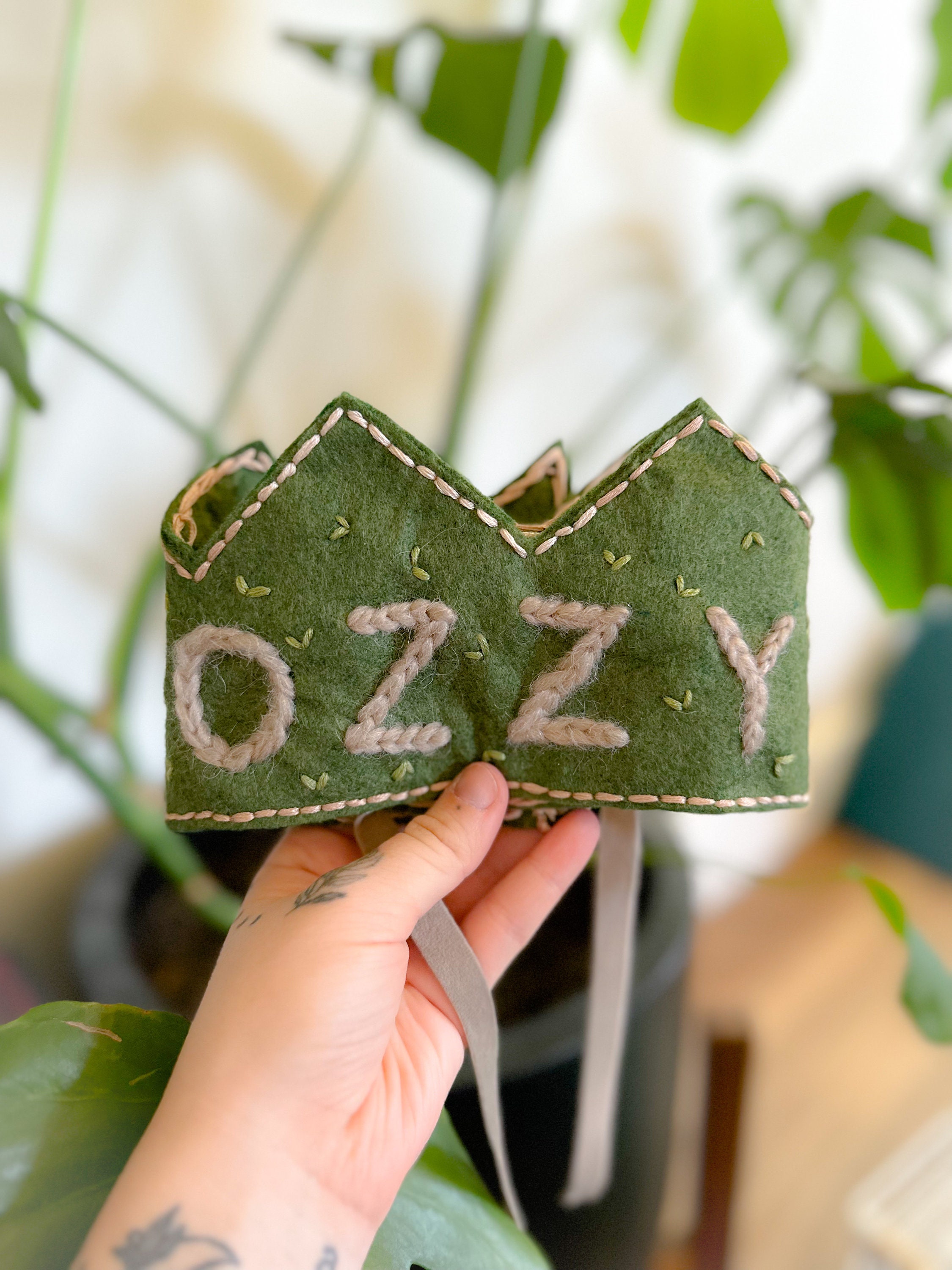 Handmade Felt Baby Name Crown Monogrammed Gift Custom Crown First ...