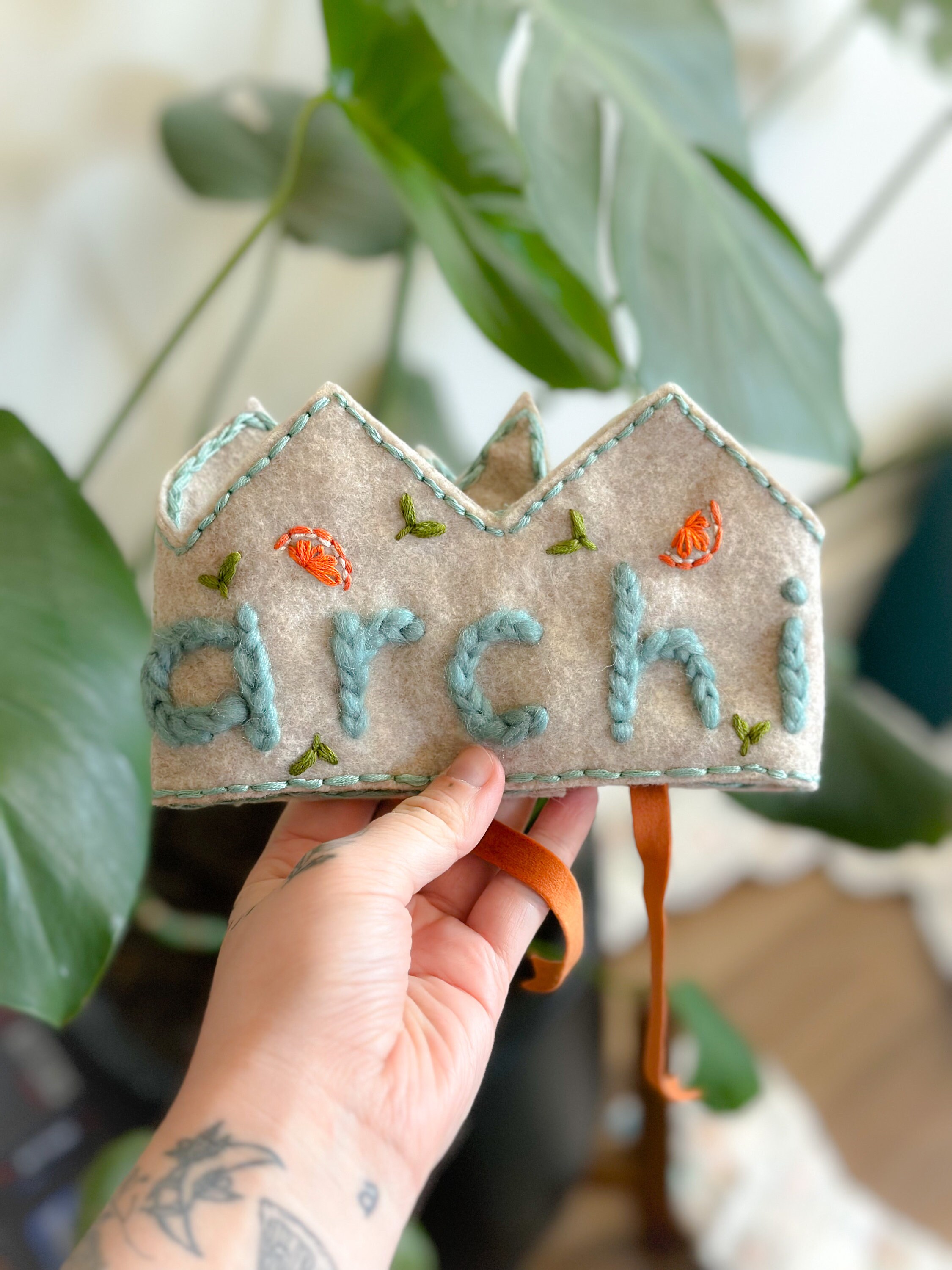 Handmade Felt Baby Name Crown Monogrammed Gift Custom Crown First ...