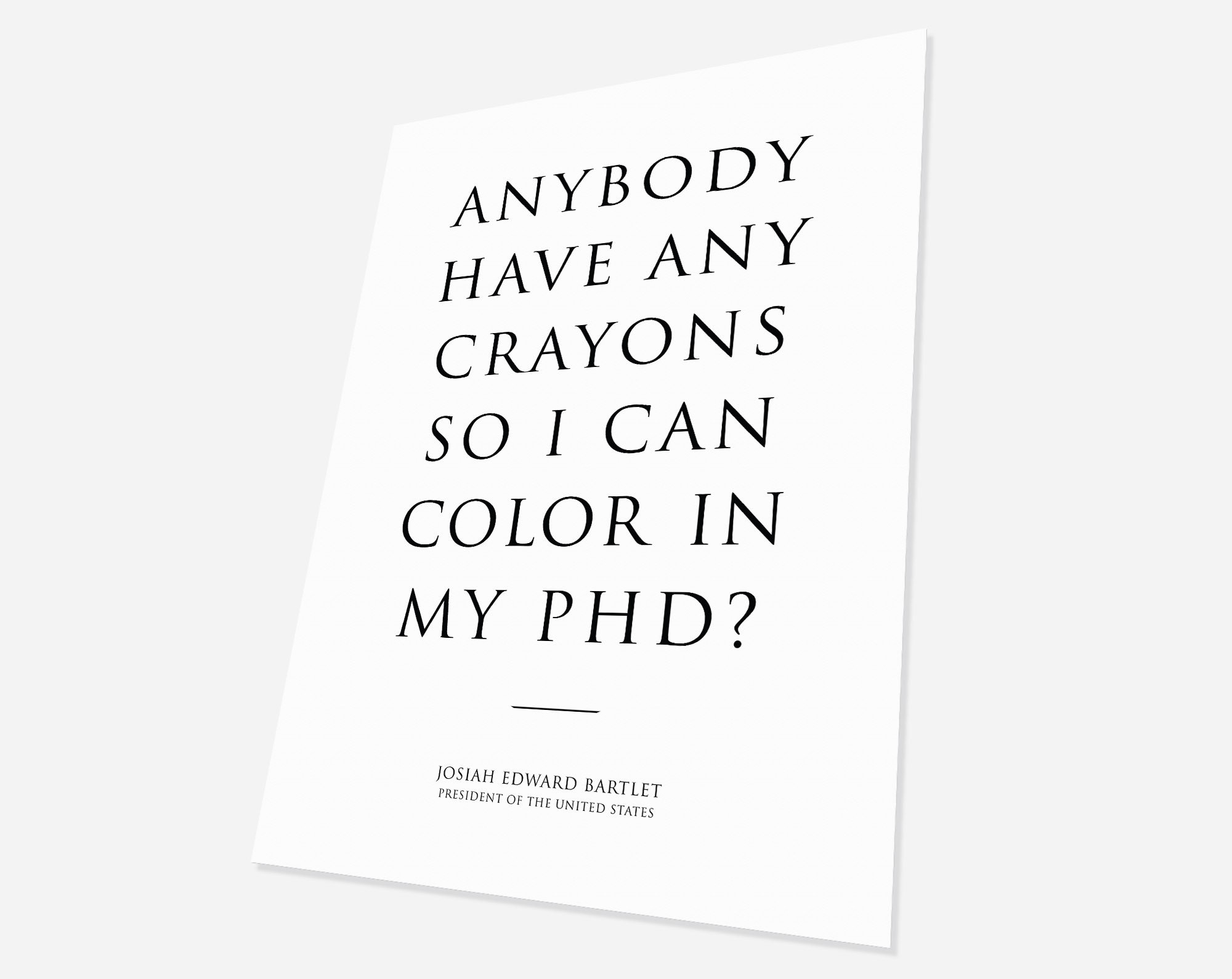 The West Wing Poster Josiah Bartlett President Poster - Etsy