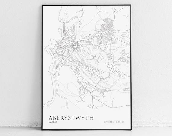 Aberystwyth Print: Art Painting Map University Wales Gifts | Etsy