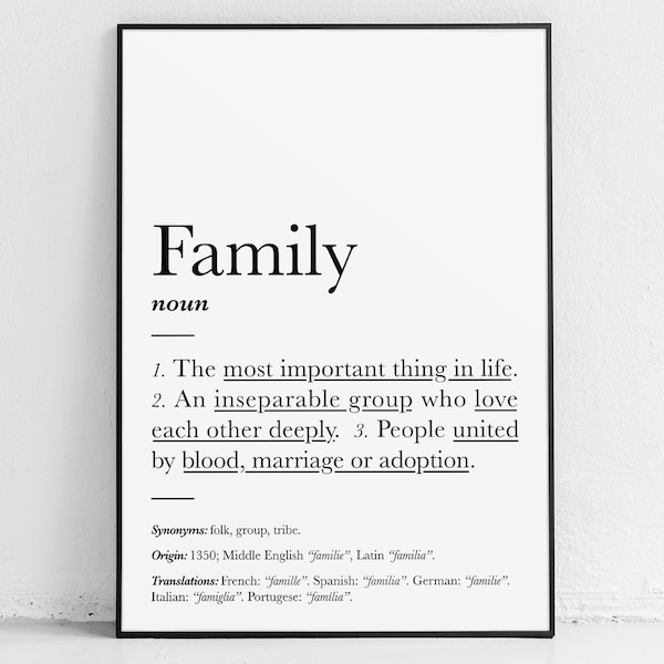 Family Definition - Etsy