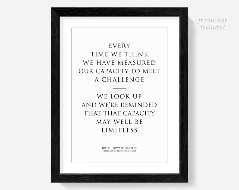 The West Wing Poster - Josiah Bartlett, President Poster, Quotes, Print ...
